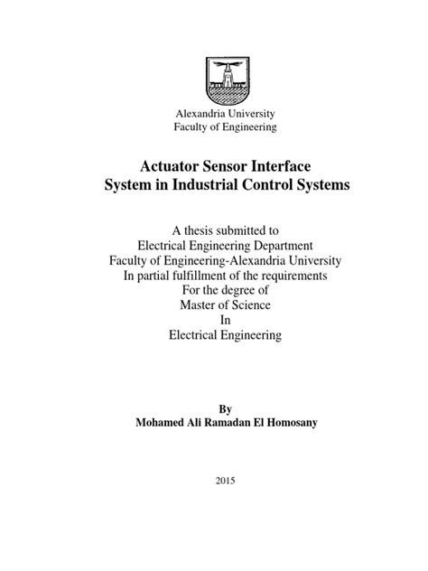 Actuator Sensor Interface System In Industrial Control Systems Pdf
