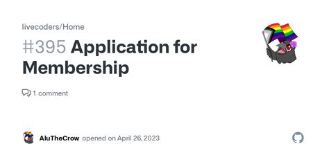 Application For Membership · Issue 395 · Livecodershome · Github
