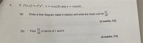 Solved If f x y x y x rcos θ and y rsin θ a Draw a Chegg com