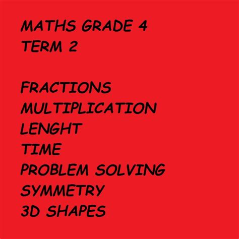 Mathematics Grade 4 Term 2 Exam With Addendum Classroom101