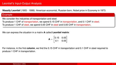 SOLUTION Leontief Input Output Systems Studypool