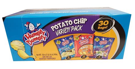 Humpty Dumpty Chips Assorted 30 Pack 1oz Snack Bags BBQ All Dressed Regular Ripple