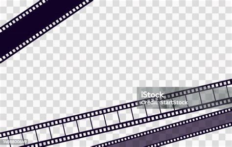 투명 한 배경에 복고풍 스타일에 오래 된 프레임 시네마틱 빈티지 영화 영화 스트립 벡터 일러스트레이션 필름 테두리 시네마 디자인