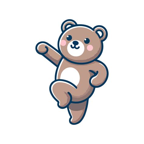 Cute Bear Dancing Icon Character 45739897 Png