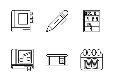 Library Vector Icon Set 22299389 Vector Art At Vecteezy