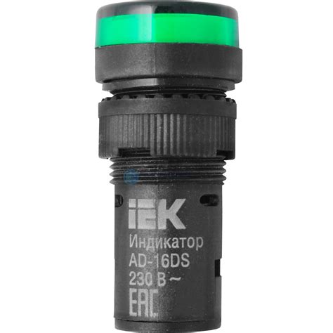 Лампа сигнальная AD22DS LED 22мм зеленый 220В BLS10-ADDS-230-K06 IEK ...