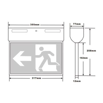 Shops SM BLADE TYPE LED EXIT LIGHT SP WH Arncliffe Babylon