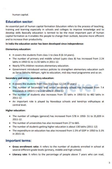 Cbse Class 12 Indian Economic Development Chapter 4 Notes