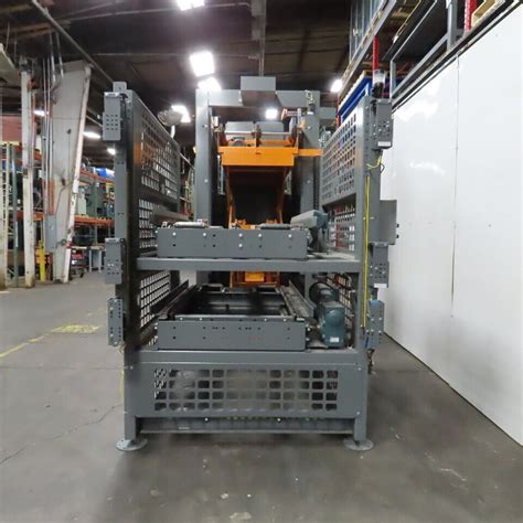 Automated High Infeed Palletizer W Pallet Feeder Discharge Conveyor 40 Pallet For Sale