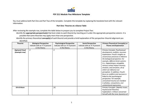 Psy 211 Module Five Milestone Template Psy 211 Module Five Milestone