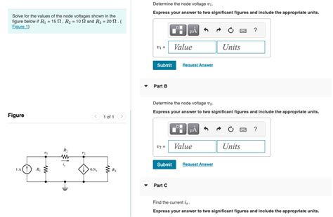 solved determine the node voltage v1 express your answer to