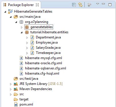 Generate Tables From Entity Classes In Hibernate