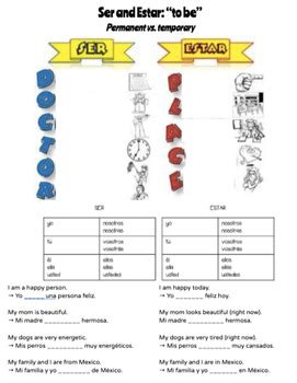 Introduction To Ser Vs Estar Guided Notes And Practice By
