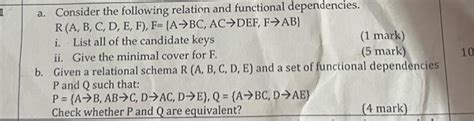 solved a consider the following relation and functional