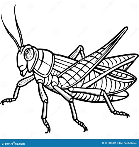 Grasshopper Anatomy Template Cartoon Vector 289426191