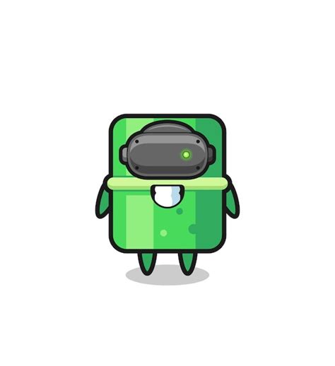 Premium Vector Cute Bamboo Using Vr Headset