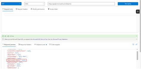 Azure Active Directory Microsoft Graph Beta User Update Request Is Currently Not Supported