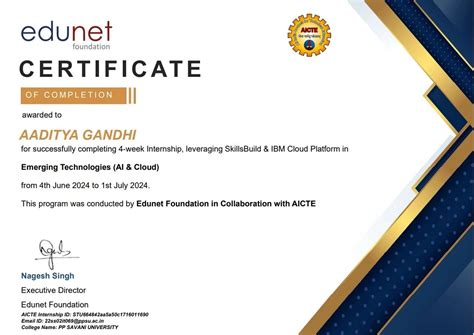 aaditya gandhi on linkedin internship edunetfoundation