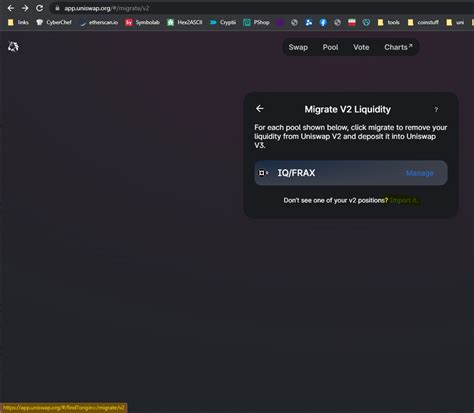 Bug Migrate Import Link Goes To Swap Page · Issue 4631 · Uniswapinterface · Github