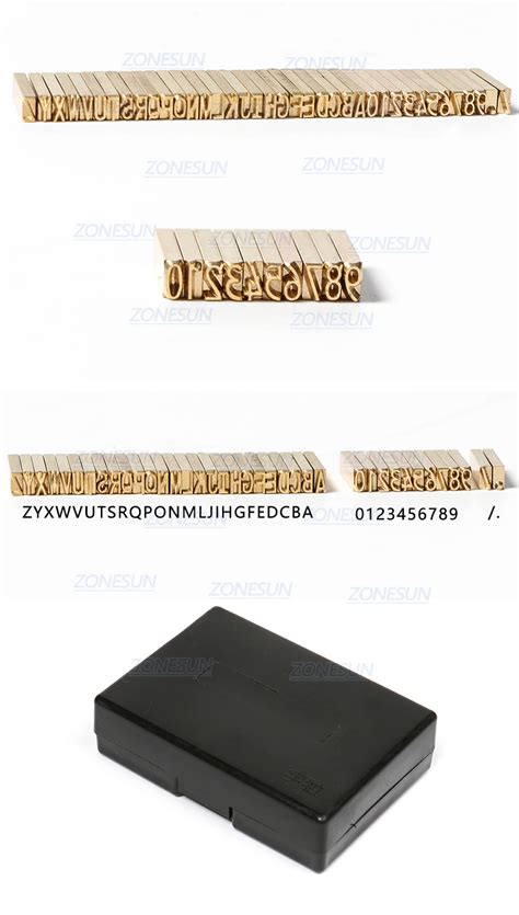 Zonesun 3mm 4mm Character Set Of Coding Machine Letter Number Symbol