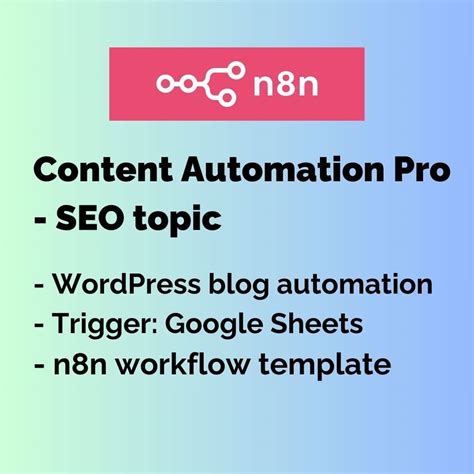 N8n Content Automation Pro Seo Topic Wordpress Blog Automation Ducnguyencc