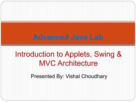 Advanced Java Lab Swing Mvc Awt Ppt