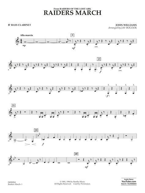 Raiders March From Raiders Of The Lost Ark Arr Jay Bocook Bb