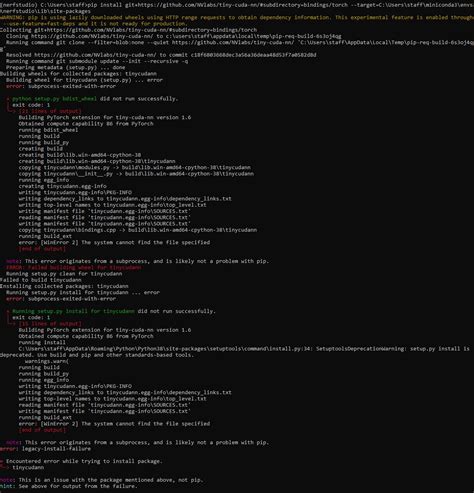 Error While Building Wheel For Tinycudann Issue NVlabs Tiny Cuda Nn GitHub