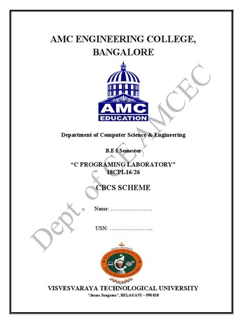 18cpl C Lab Manual Pdf