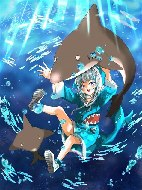 Pin By Bay Tyo On Gawr Gura Collection Anime Shark Pictures Shark Girl