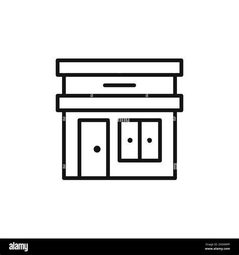 Store Icon Logo Sign Vector Outline In Black And White Color Stock