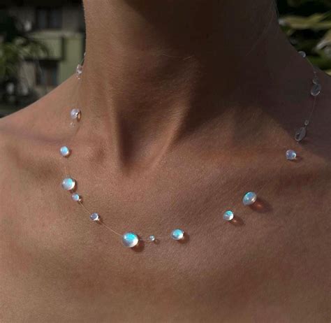 Handmade Dew Necklace Dewdrop Necklace Blue Etsy