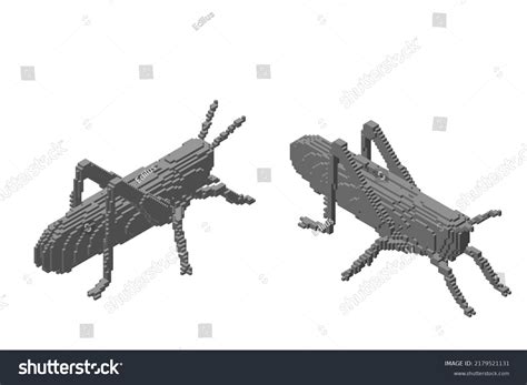 Grasshopper Made Cubes Voxel Art Futuristic Stock Vector Royalty Free Grasshopper Made Cubes Voxel Art Futuristic Stock Vector Royalty Free