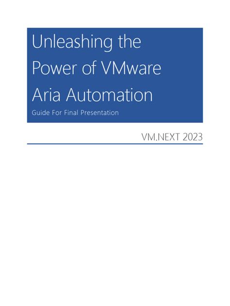 Unleashing The Power Of Vmware Aria Automation Pdf Automation
