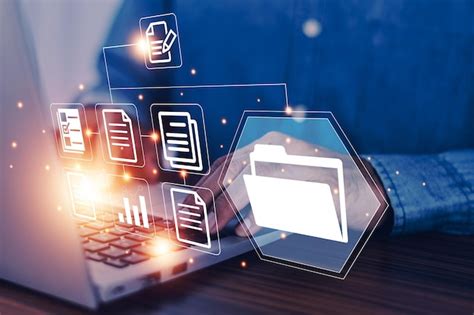 Premium Photo Document Management Concept Businessman Using Computer To Document Management