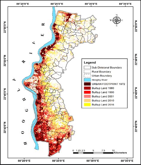 Urban Footprint Map 19722016 Download Scientific Diagram