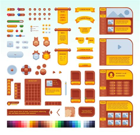 Premium Vector Big Bundle Game Assets Ui Interface Game Assets