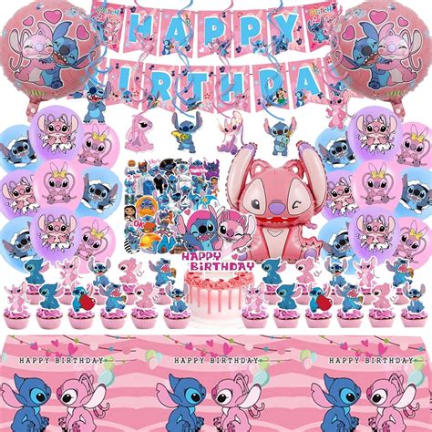 Angel And Stitch Birthday Decorations Stitch Ts For Girls Stitch Birthday Party Supplies Set