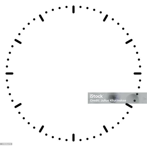 Blank Clock Dial Face Black Empty Clock Without Arrows Empty Watch Face Isolated On White