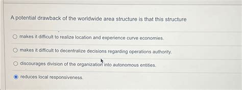 Solved A potential drawback of the worldwide area structure | Chegg.com