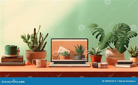 Green Productivity Hub Photo Realistic Illustration Generative Ai