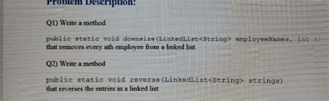 solved problem description q1 write a method public static