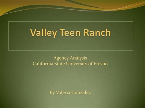 Valley Teen Ranch Pp Ppt