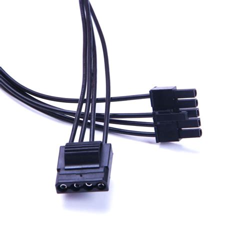 Premium Black Peripherals Molex Modular Cable 35cm For Corsair Moddiy