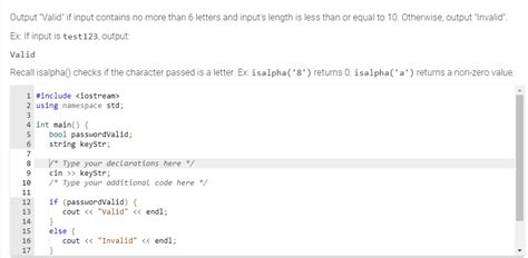Solved Output Valid If Input Contains No More Than Chegg Com