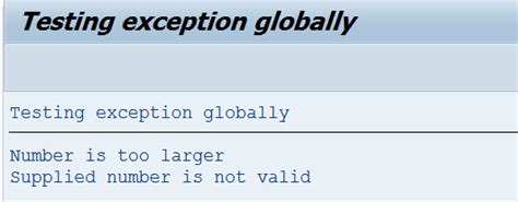 Oo Exception Global Exception Class Sapcodes