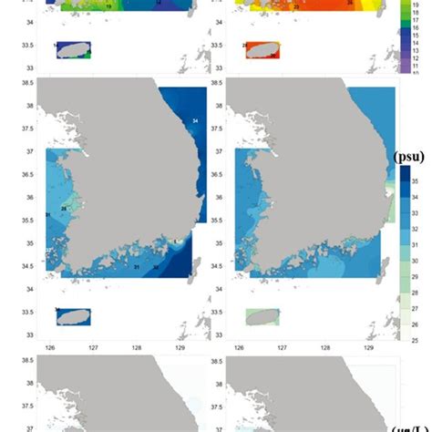 Distribution Of A Temperature B Salinity C Chl A Concentration