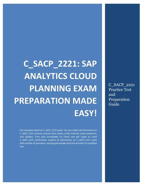 Ppt C Sacp 2221 Sap Analytics Cloud Planning Exam Preparation Made Easy Powerpoint
