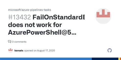 Failonstandarderror Does Not Work For Azurepowershell5 And Azurepowershell4 With Powershell