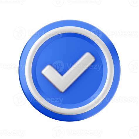 D Check Mark Icon Render Illustration PNG
